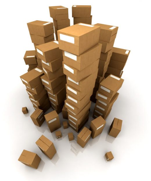 Huge piles of cardboard boxes in equilibrium | The Wealthy Bum